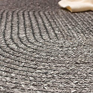 Indoor Outdoor Braided Rug Kitchen Reversible Washable Area Rug, 2' x 3' Gray Mix