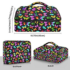Kcldeci Insulated Thermal Food Carrier Insulated Casserole Carrier for Hot or Cold Food,Cartoon Butterflies Insulated Tote Bag for Potluck Cookouts Parties Picnic,Lasagna Lugger