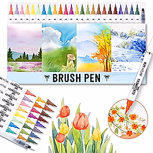 Watercolor Brush Pen for Lettering Set of 24 Water Color Caligraphy Markers Pen for Writting Art Marks Set for ullet Journalling Drawing Scrapbooking