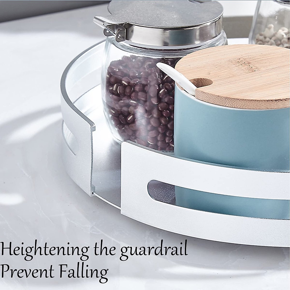 Lazy Susan Turntable for Cabinet 20 cm / 8 in - 25 cm / 10 in Space Aluminum Material Widened and Thickened 360° Rotating and Fetching is Convenient and Fast