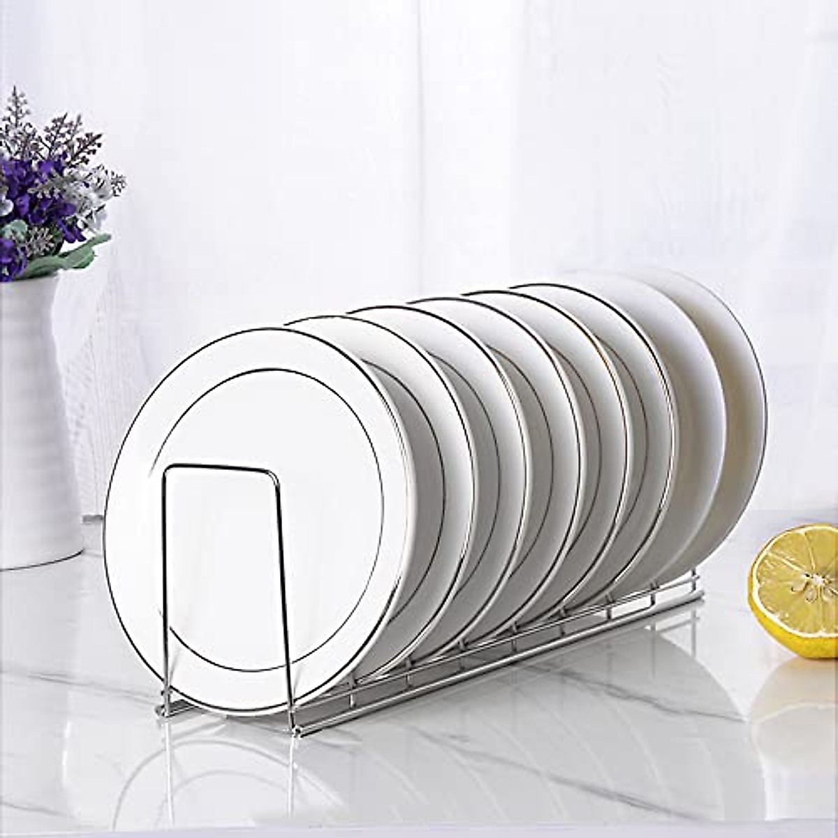HRAYLTOP Roll Up Dish Drying Rack with Pot Lid Organizer,Plate Holder Rack Over The Sink,Kitchen Foldable Multipurpose Heat Resistant Dish Drainer Rack for Fruits Vegetable and Meat 16.9" x 14.2"