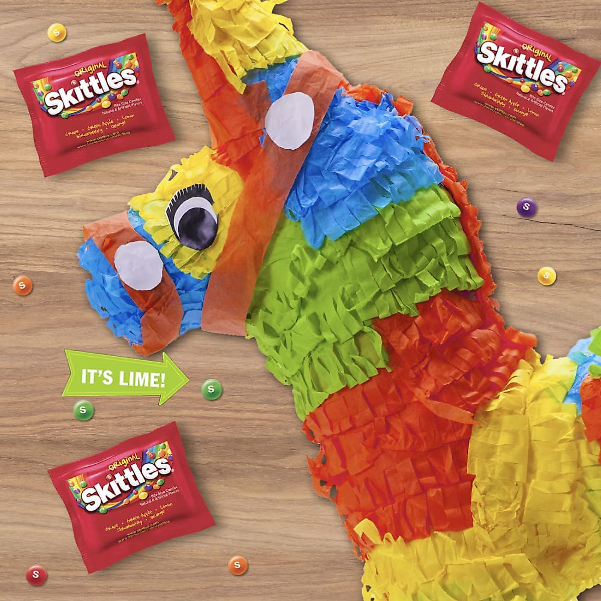 Skittles Original Fun Size Chewy Candy Bulk Individually Wrapped, Candy Bags for Party Favors - 4 Lb Bulk Box