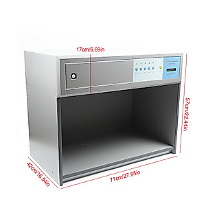 LIAPDG 4 Color Evaluation Cabinet Box, 27.95 x 16.54 x 22.44 Inch Sources Color Cabinets Equipment Tool High Density Board Color Assessment Cabinet for Textile, Printing and Dyeing Materials