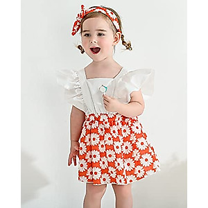 SOLOYEE Baby Girl Dress 6-12 Months Infant Toddler Girls Clothes Summer Outfits Ruffle Sleeveless One-Piece Dress+Headband White