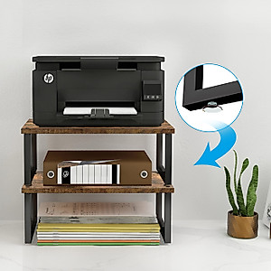 Ekisemio Monitor Stand Riser, 2-Pack Wood Desk Storage Organizer for Office Laptop, Computer, iMac, Antique Brown