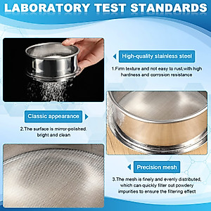 Youyole 200 Mesh Lab Sieves 10 x 4 cm Test Sieve 304 Stainless Steel Wire Cloth (0.074 mm) Aperture for Industrial Laboratory
