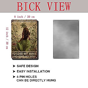 YLUYINOM Tin Sign Painting Into The Garden I Go to Lose My Mind & Find My Soul Poster, Plant Lady Poster, Gardening Lover Gift Poster, Girl Gardening, Plant Lover 8X12 inch-Tin Painting, Black