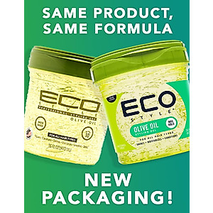 Eco Style ECOCO Style Gel Olive Oil-100% Pure Olive Oil-Adds Shine And Tames Split Ends-Weightless Style-Nourishes And Repairs-Adds Moisture To The Scalp-Superior Hold-Healthy Shine-16 Oz