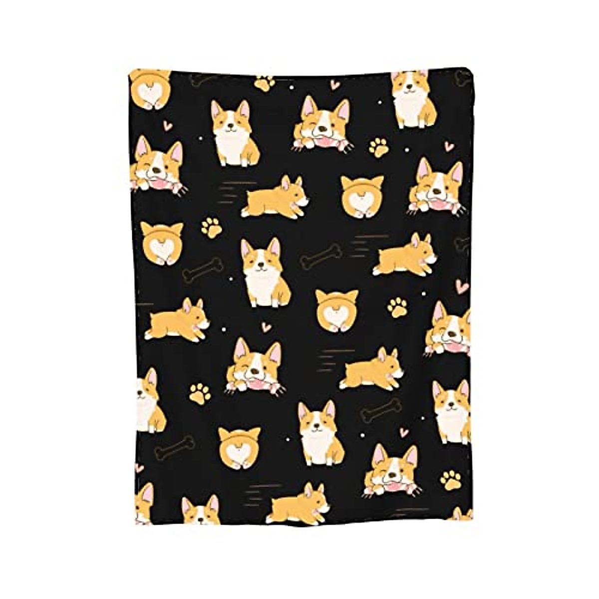 GYUIYTI Cute Corgis Blanket - 60X50 Inch Corgis Throw Blanket, Fleece Flannel Soft Blanket for Bedroom Sofa Living Room