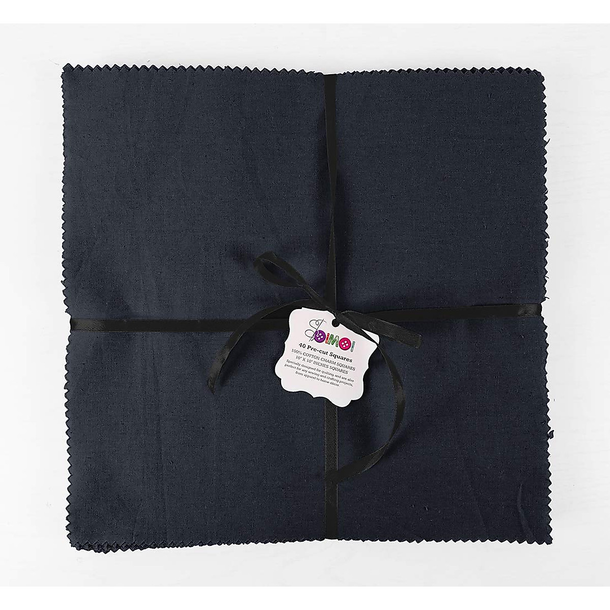 Soimoi Solid Blue Precut 10 inch Cotton Fabric Quilting Squares Charm Pack DIY Patchwork Sewing Craft