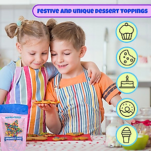 Manvscakes, pink sprinkles, valentines, cake sprinkles, gluten free, cookies, chocolate, fondant, princess topping, ice cream, edible, dessert decoration (Rose)