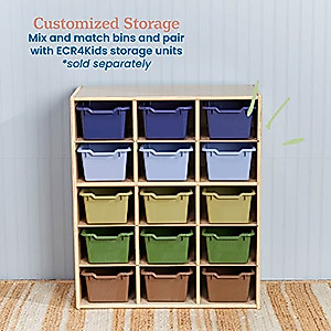 ECR4Kids Scoop-Front Storage Bins, 10-Pack, Powder Blue