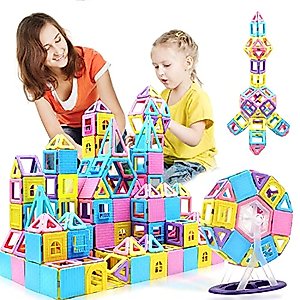 DUMMA Magnetic Tiles for Kids Age 3-6 Magnetic Building Blocks Set Toys for Boys Girls 3D Preschool Educational STEM Toys Tiles Christmas Birthday Gifts for Toddlers Children 3 4 5 6 7 8 Year Old