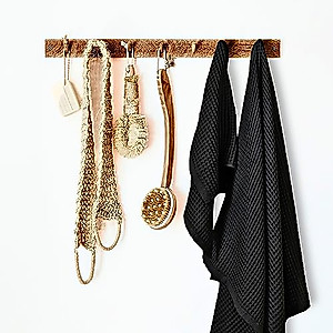 Püskül - 4 Pieces Waffle Towel Sets for Bathroom, Premium Organic Turkish Cotton 2 Hand Towels 2 Bath Towels Set (Black)