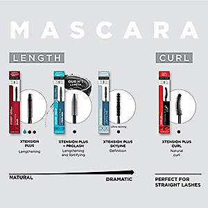 Marcelle Xtension Plus Curl Mascara, Black, Curling, Lengthening, Eye-Wided Look, Fragrance-Free, Hypoallergenic, Cruelty-Free, Ophtalmologist Tested, 0.28 Fl. Oz.