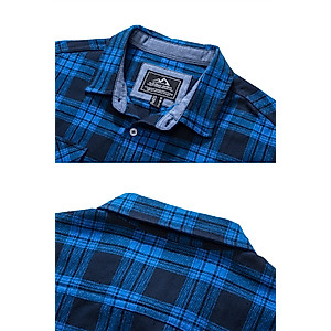 MAGCOMSEN Men's Long Sleeve Shirt Button Up Flannel Plaid Shirts Casual Work Shirts Spring Fall Shirts Green,2XL