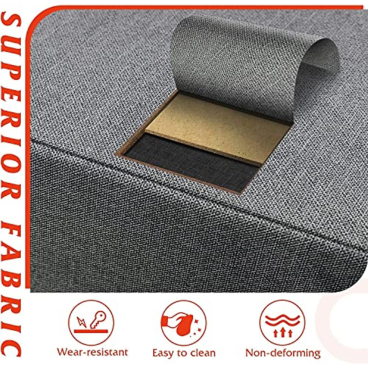 WLIVE Dresser with 4 Drawers, Storage Tower, Organizer Unit, Fabric Dresser for Bedroom, Hallway, Entryway, Closets, Sturdy Steel Frame, Wood Top, Easy Pull Handle, Dark Grey