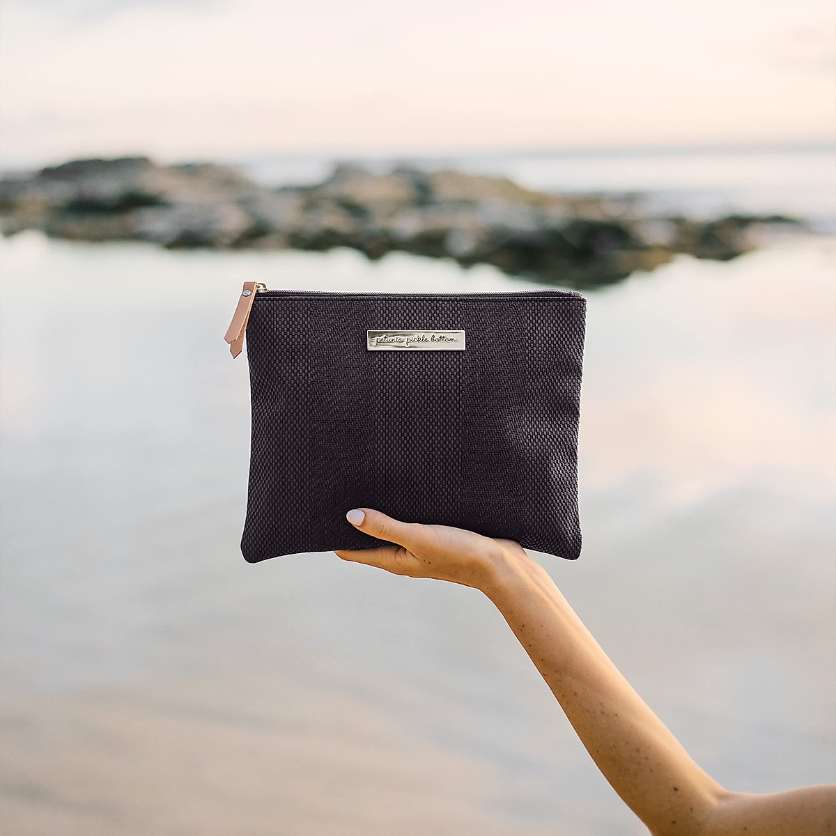 Petunia Pickle Bottom Organizer Trio, Zip-Close Pouches, 3 Sizes, For Diaper Bag, Stroller, Travel Bag, Carry Alone, Carbon Cable Stitch