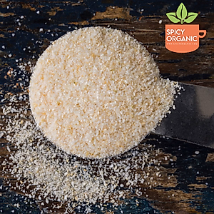 SPICY ORGANIC Onion Granules - Pure USDA Organic - Non-GMO Culinary Granulated Onion- Perfect for Use in Sauces, Soups, Salad Dressings, Condiments, Snack Foods, and Dairy Products - 16 Oz.