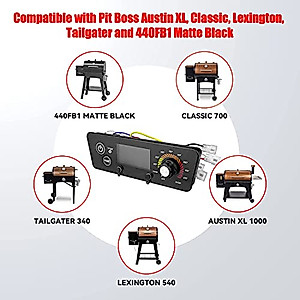 Replacement Control Board with Upgraded Circuit Board for Pit Boss Wood Pellet Grill Tailgater P7-340 / Lexington P7-540 / Classic P7-700 / Austin XL P7-1000 / 440FB1 Matte Black