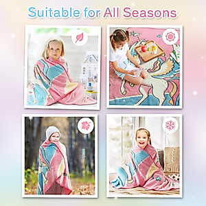 Glow in The Dark Blanket Unicorn Gifts for Girls Kids Blankets Super Soft 3 4 5 6 7 8 9 10 Year Old Girl Gift Ideas Girls Toys Age 6-8 Unicorns Toys Birthday Christmas Valentine's Day Gifts 50"x 60"