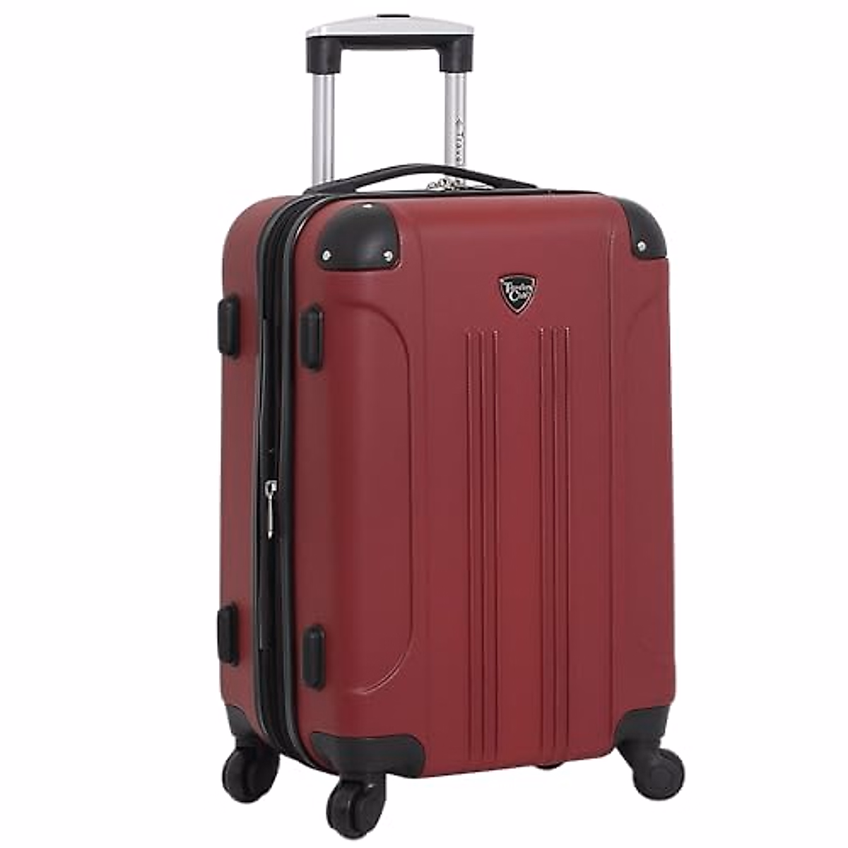 Travelers Club Chicago Hardside Expandable Spinner Luggage, Rhubarb, 20" Carry-On
