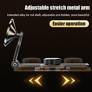 BESULEN Magnetic Phone Holder for Car, 6 Strong Magnets, Car Phone Mount with 2 Metal Plates, 720° Rotation Folding Case Friendly, Universal Auto Dashboard Cell Phone Holder Fits Most Smartphones