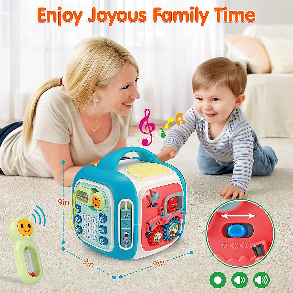 OCATO Baby Toys 12-18 Months Baby Activity Cube Infant Toys Gifts for 1 2 3 Year Old Boys Girls Kids Toddlers Learning Educational Toys All in One Baby Musical Toys for Toddlers 1-3 Birthday Gifts