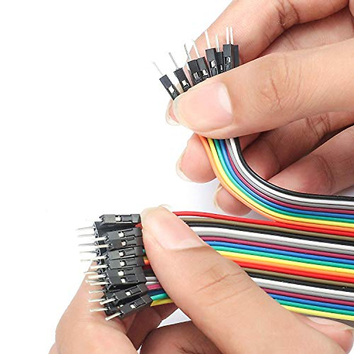 DEYUE 3 Set Standard Jumper Wires Plus 3 Set of Solderless Prototype Breadboard 830 tie Points Breadboard | 3 Set of M/F, M/M, F/F - Each 40pin Electronic Jumpers Wire