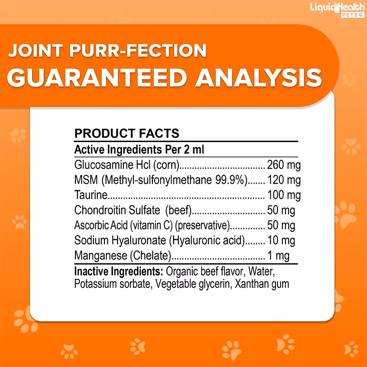 LIQUIDHEALTH Pets K9 Complete 8-in-1 Multivitamin for Dogs & Puppies & Joint Purr-Fection Hip & Joint Glucosamine Chondroitin Drops for Cats - Pet Supplement Bundle for Joint Health, Immune Support