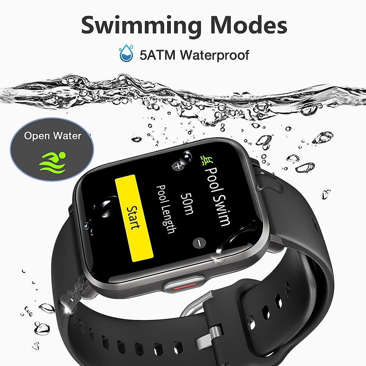 KALINCO Fitness Tracker with Heart Rate Monitor, Activity Tracker with Pedometer, Sleep Tracking, Calorie & Step Counter Watch, Call & Message Alert for Men Women