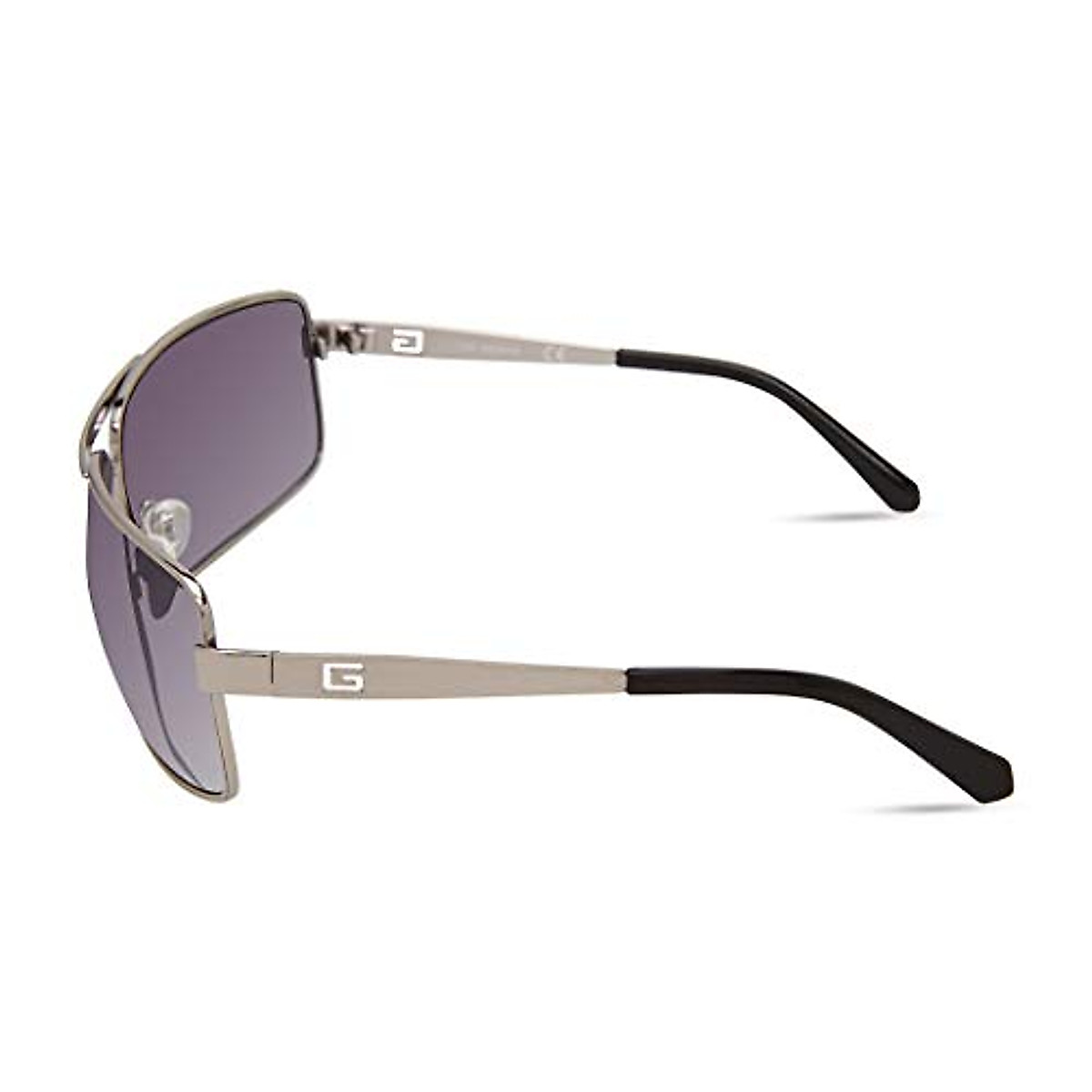 GUESS mens Wrapped Navigator Pilot Sunglasses Sunglasses, Shiny Gunmetal, 68mm US