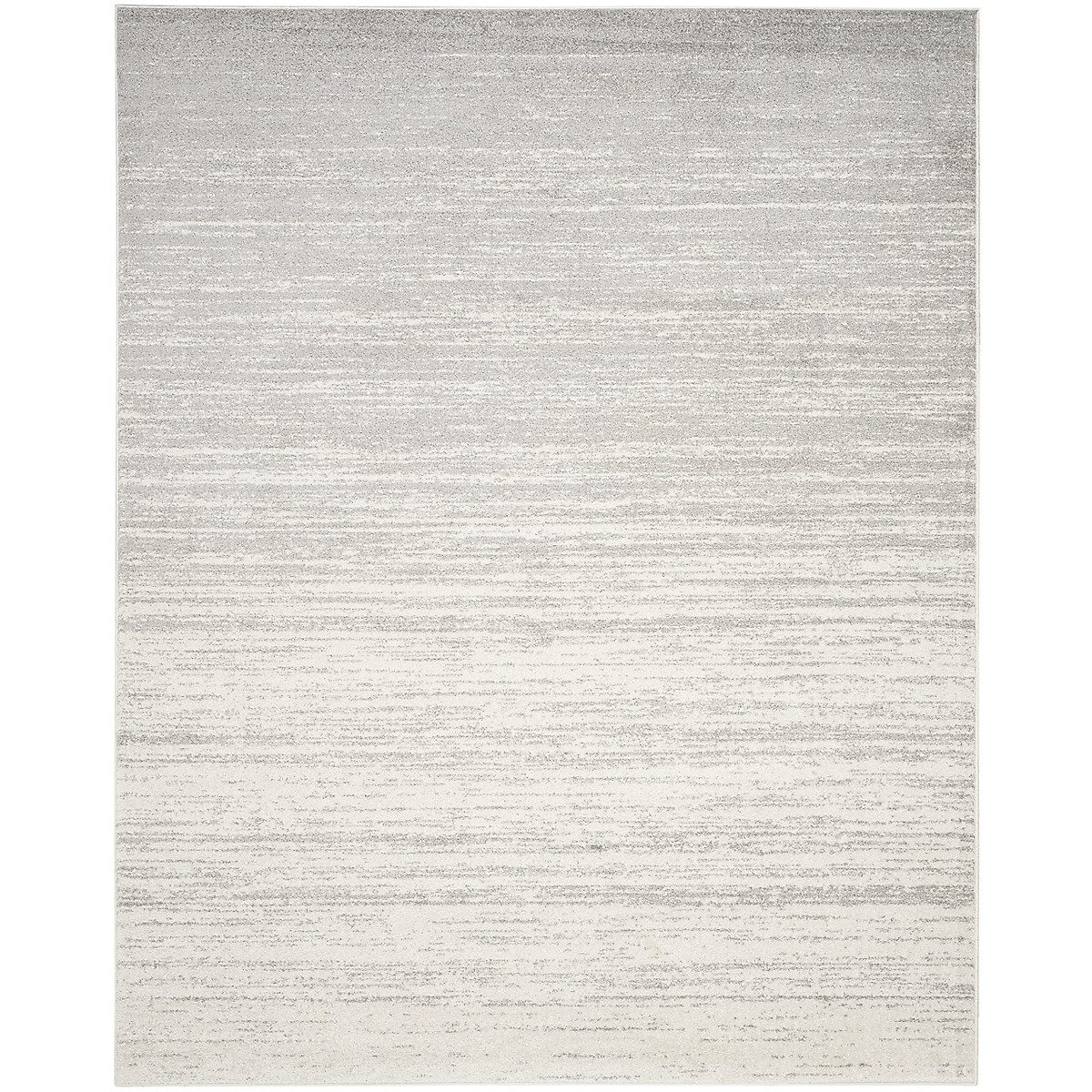 SAFAVIEH Adirondack Collection Area Rug - 8' x 10', Ivory & Silver, Modern Ombre Design, Non-Shedding & Easy Care, Ideal for High Traffic Areas in Living Room, Bedroom (ADR113B)