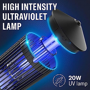 [2 in 1] Bug Zapper + Attractant - Effective 4800V Mosquito Killer - Electric Insect Fly Trap, Waterproof Indoor & Outdoor - Bright Light Bulb Lamp for Backyard, Patio, Home, Plug-in