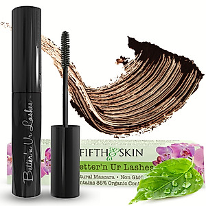 Better’n Ur Lashes Organic Mascara (BROWN) | 100% Natural | Made w Certified Organic Ingredients | Non GMO | Hypoallergenic for Sensitive Eyes | Length & Volume | Vegan | Cruelty Free