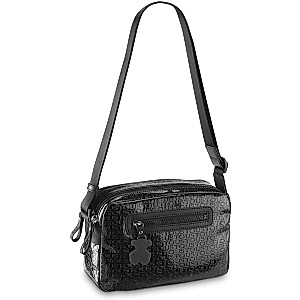 TOUS Waterproof Vinyl Combined with Patent Leather Effect Crossbody Bag for Women, 16x23x7.5 cm, Lindsay Collection