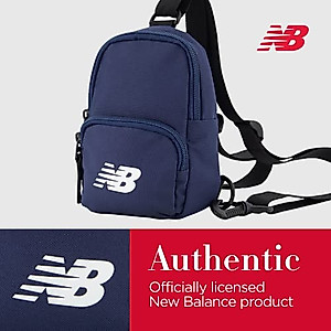 Concept One New Balance Mini Backpack, Micro Travel Shoulder Bag with Adjustable Straps for Men and Women, Blue, 7 Inch