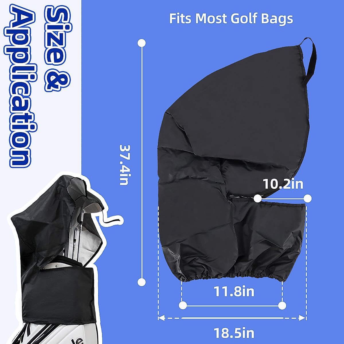 CartClan Golf Bag Rain Hood Waterproof Golf Bag Rain Cover for Golf Club Bags Fit Almost All Golfbags or Carry Cart