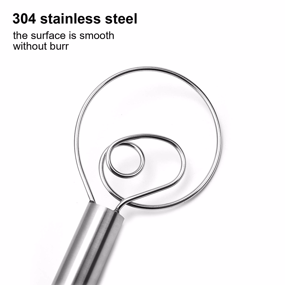 Homsky Danish Dough Whsik 2 Pcs,12 Inch Stainless Steel Dough Mixer for Cooking Bread, Biscuits, Pizza, Pancakes and Eggs