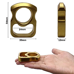 Brass Bottle Opener Solid and Durable - Personalized Pocket Keychain Easy to Carry, Opener for Vintage Beer Gifts for Men, Husband, Dad, Boyfriend（2.1x1.5x0.4inch）