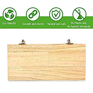 PlayCraftz Rectangle Wood Activity Platform and Hammock for Cage Shelves & Wood Perch Ledges for Small Animals Cages and Pets Like Hamsters, Mice, Chinchilla, Guinea Pigs, Birds, Rats.