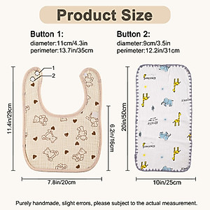 Da GaoYang 8 Pack Muslin Baby Bibs for Newborns and Toddlers, Cotton Unisex Baby Bandana Drool Bibs for Drooling and Teething & Feeding