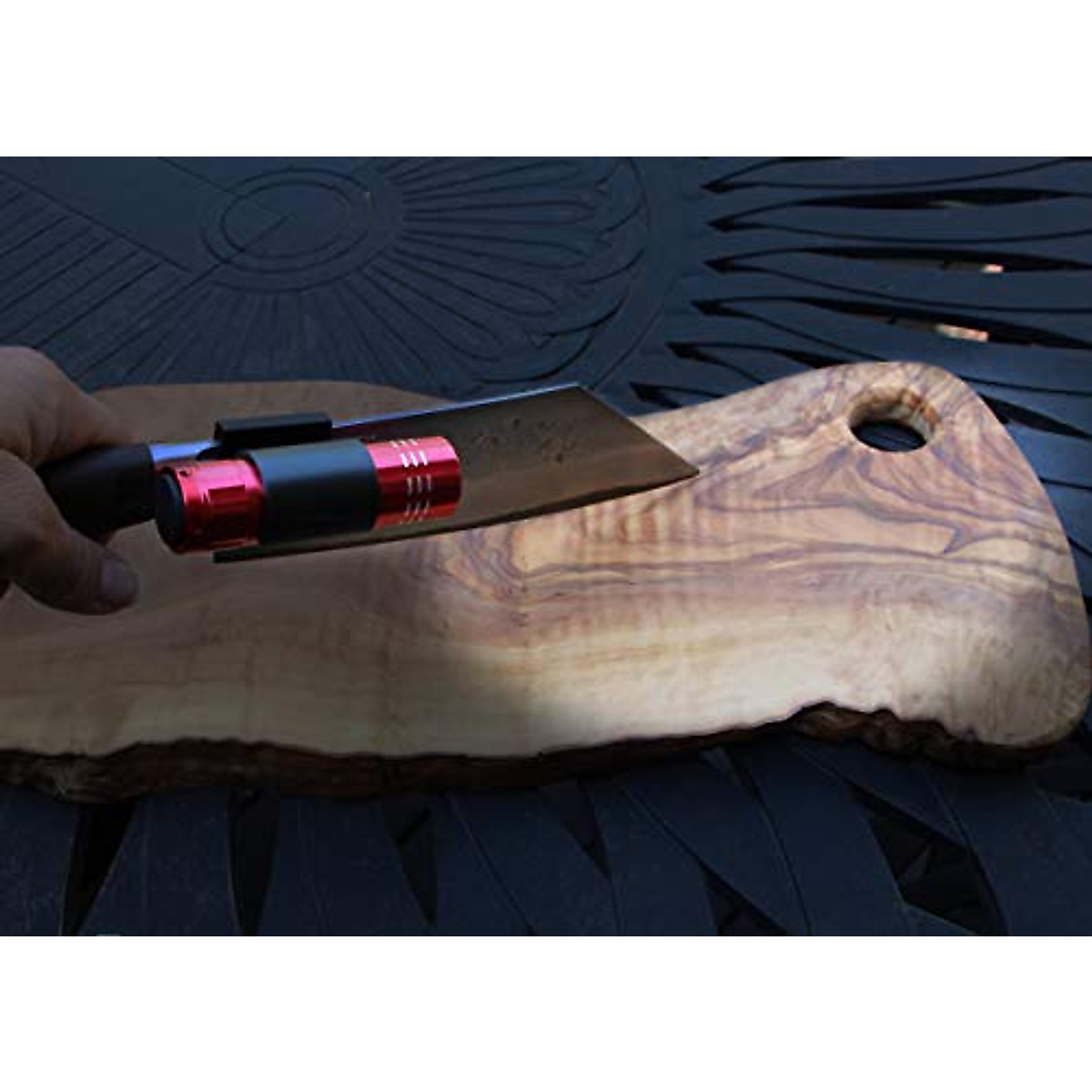 BBQCroc 3 in 1 Barbecue Tool 15-inch - Extra Light Tongs, Spatula and Grill Scraper (Green/Khaki) (15 inch with Flashlight)