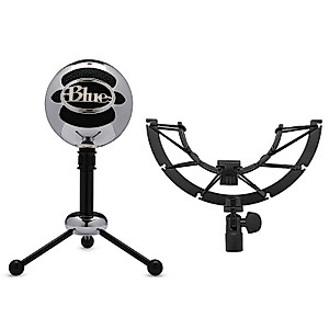 Blue Microphones Snowball USB Microphone (Brushed Aluminum) Bundle with Shock Mount (2 Items)