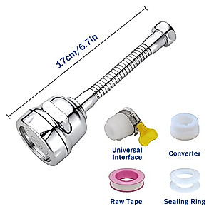 Pinkiou Faucet Sprayer Attachment, Kitchen Sink Sprayer Attachment for Faucet, 360° Rotatable Anti-Splash Faucet Aerator Faucet Nozzle with 3 Modes Adjustment