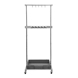 Broom mop Holder Cleaning Supplies Organizer Janitor Carts on Wheels, Movable Floor-Mounted Mop Rack, Housekeeping Station Storage Tools, for Garage, Garden, Closet