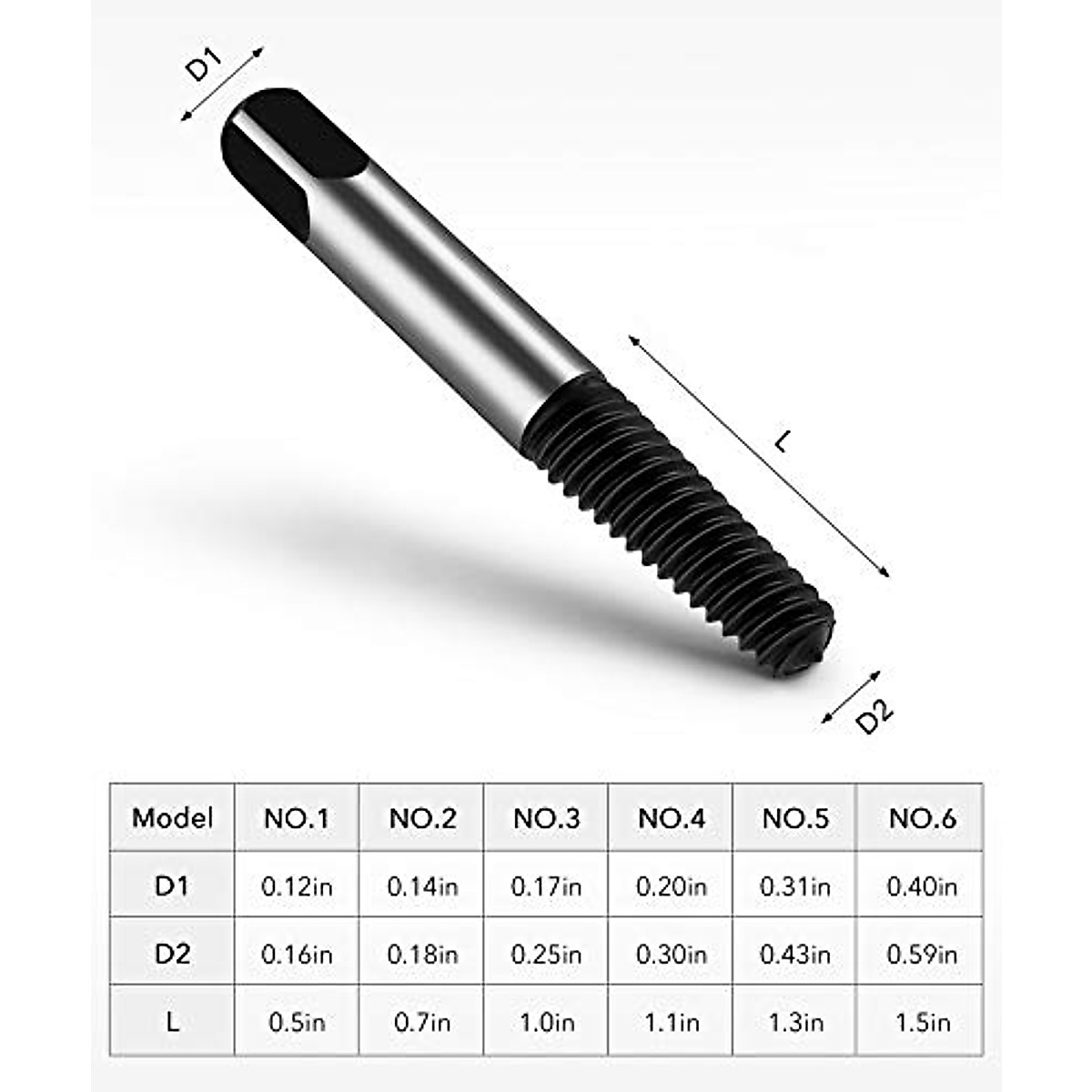 QWORK Screw Extractor Easy Out Damaged Bolt Extractor Kit Stripped Broken Screw Remover for M4-M18 (1/8"-3/4")