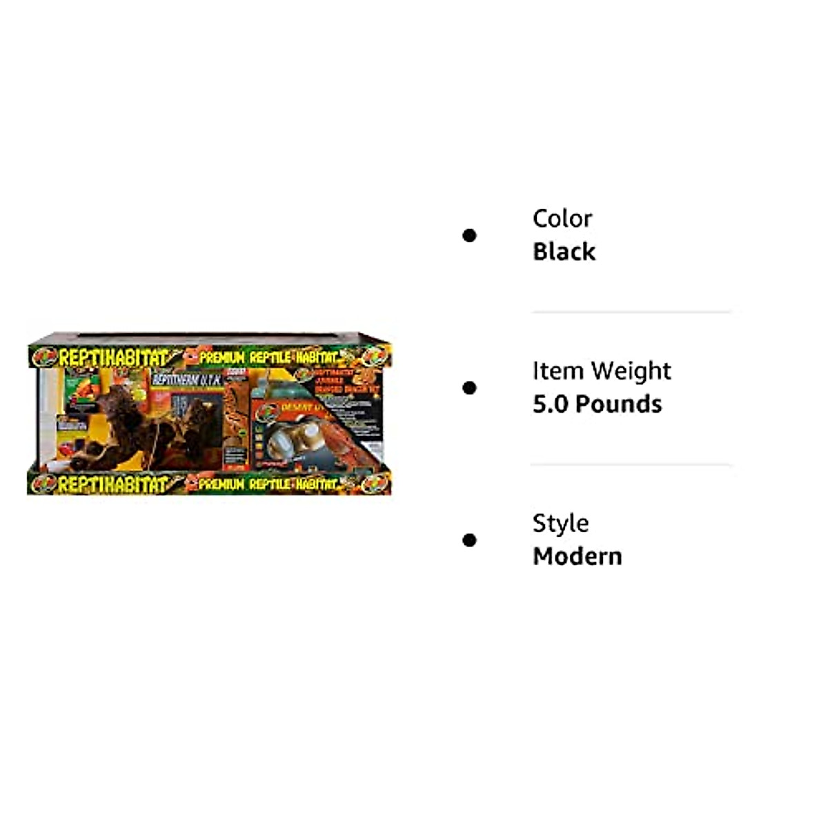 Zoo Med ReptiHabitat Juvenile Bearded Dragon Kit - 20 gal Long, Black