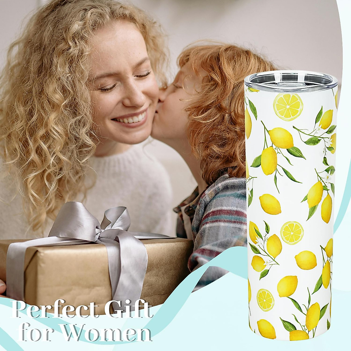 Yellow Lemon Tumbler 20 Oz, Summer Lemon Gifts for Women Girls, Lemon Tumbler Coffee Mug Cup Water Bottle Drinking Cup for Cold or Hot Drinks, Lemon Stuff Accessories Things