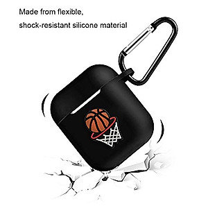 AirPods Case, Premium TPU Shockproof Protective Cover for AirPods 2 & 1, AirPods 2 & 1 Charging Case Headphone Case with Keychain - Basketball 2